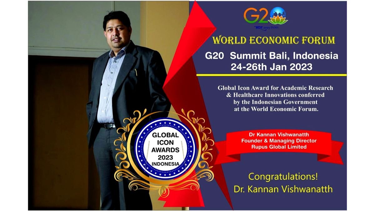 Dr Kannan Vishwanatth Of Rupus Global Limited Awarded Global Icon Award ...