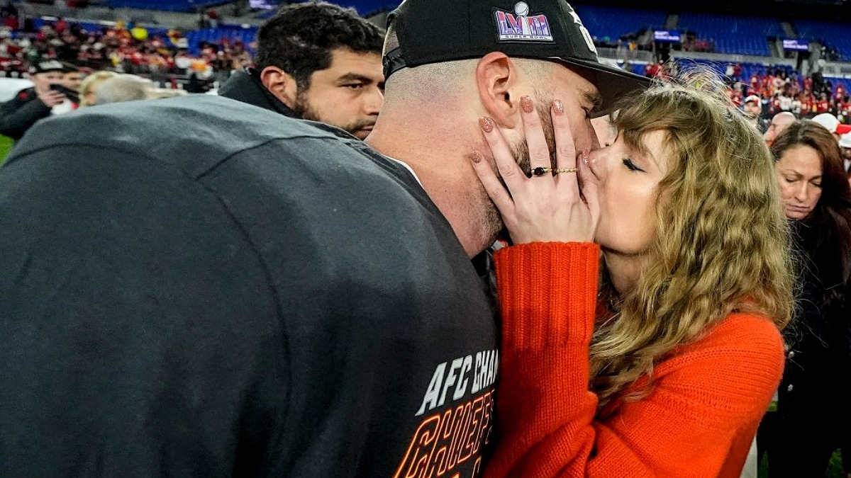 Watch - Taylor Swift's Victory Kiss with Travis Kelce Goes Viral as Chiefs Head to Super Bowl